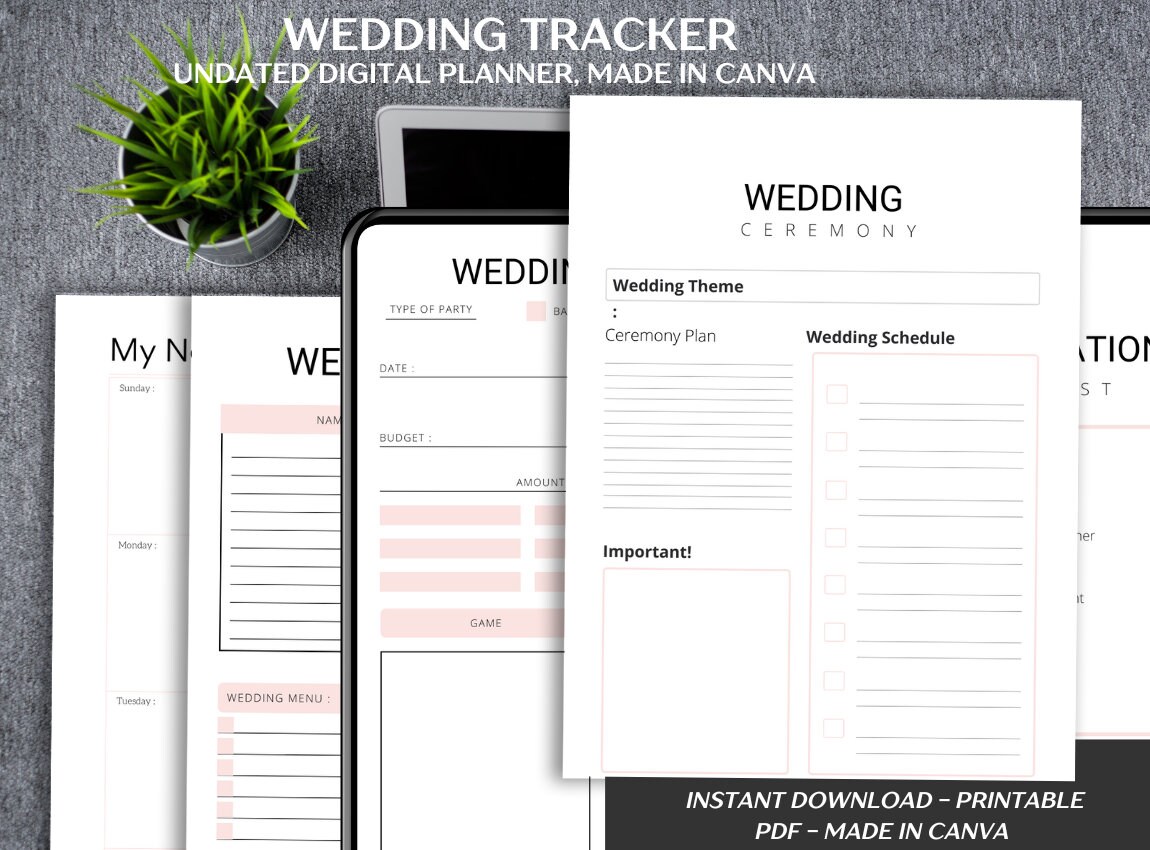Wedding Planner Printable | Printable Wedding Planner Pages | Wedding ...
