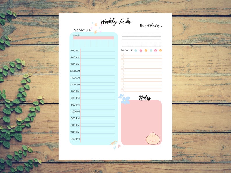 Weekly Printable Planner, Schedule Planner Printable, Time Management ...