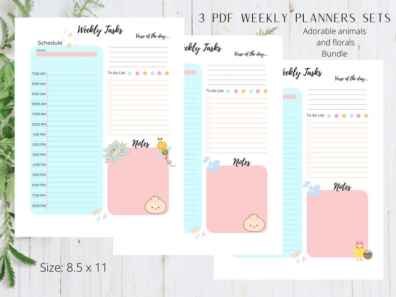 Weekly Printable Planner, Schedule Planner Printable, Time Management ...