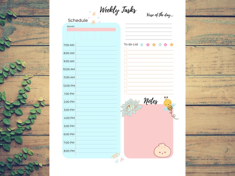 Weekly Printable Planner, Schedule Planner Printable, Time Management ...