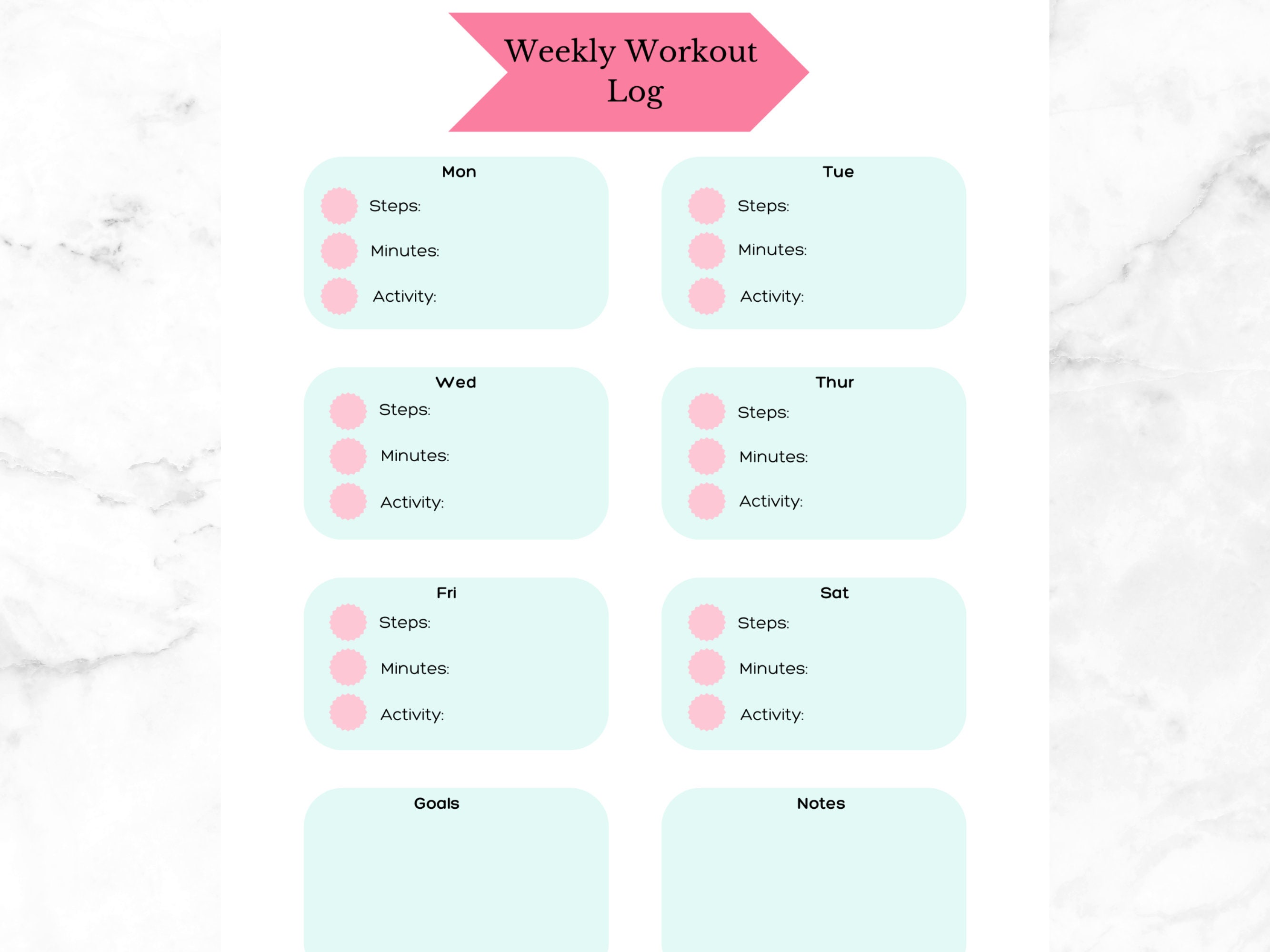 Workout Planner, Workout Planner Template, Fitness Planner, Fitness ...