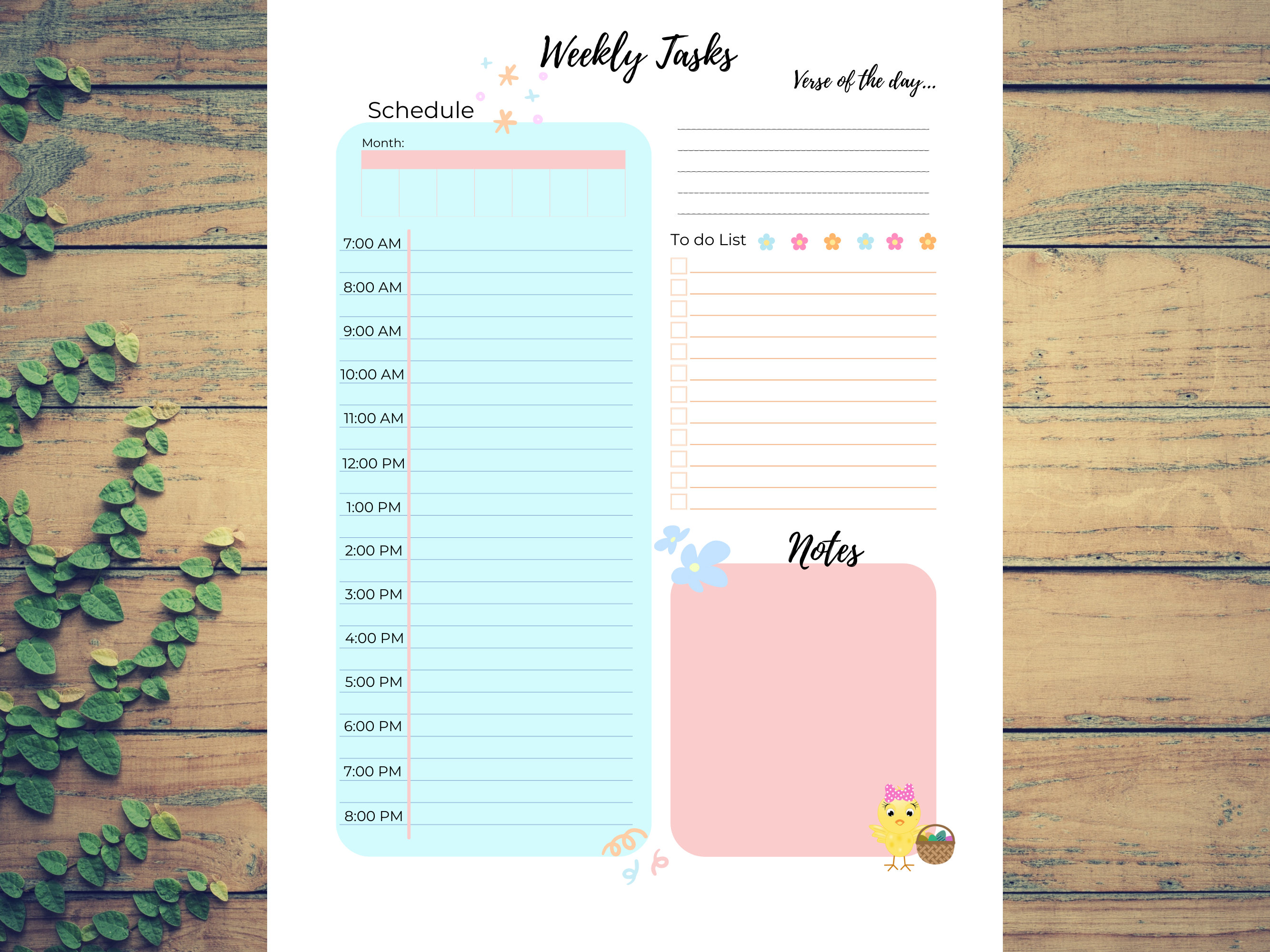 Weekly Printable Planner, Schedule Planner Printable, Time Management ...