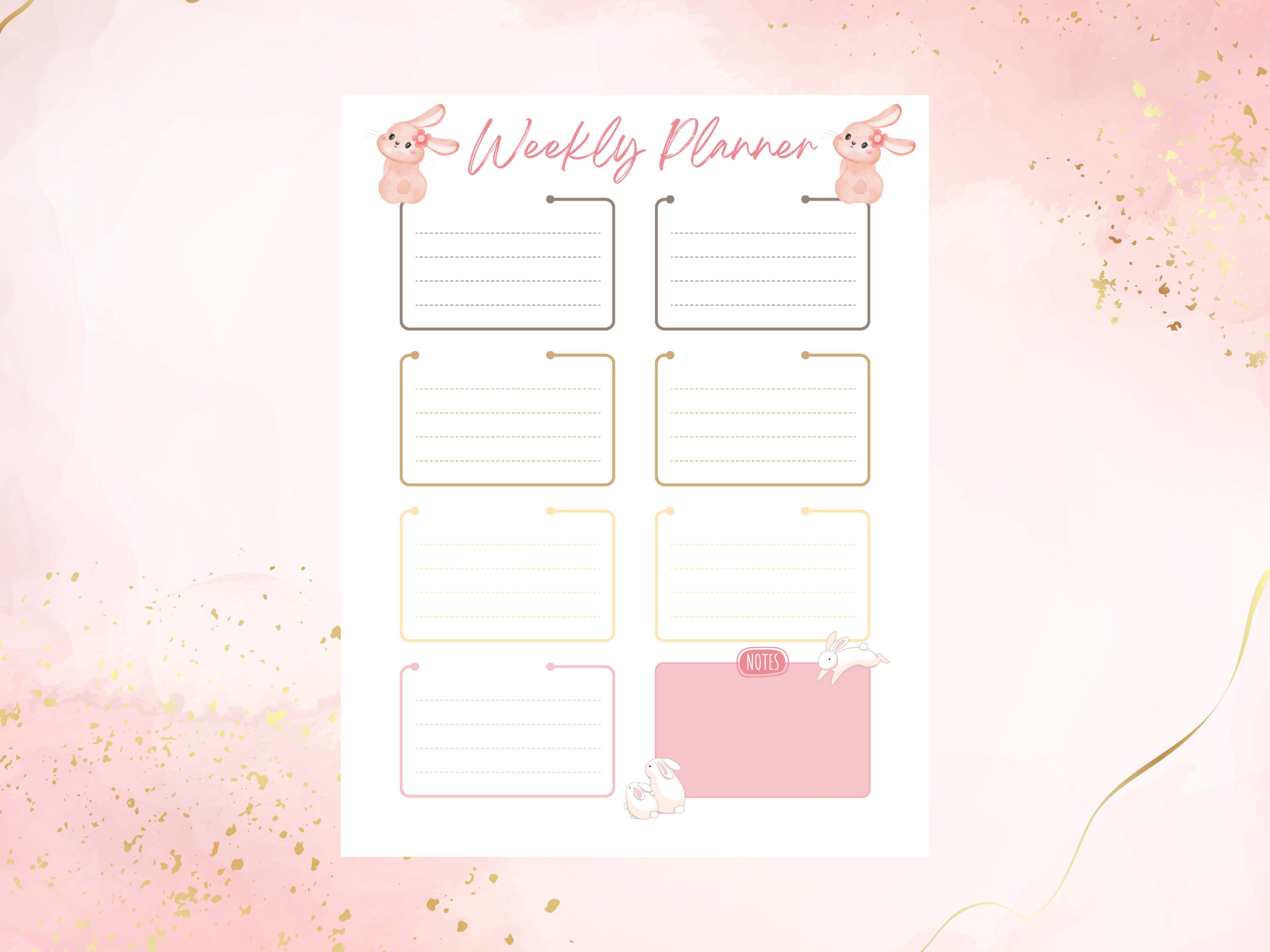 Weekly Fillable Planner Template, Printable Planner Pages, Planner ...