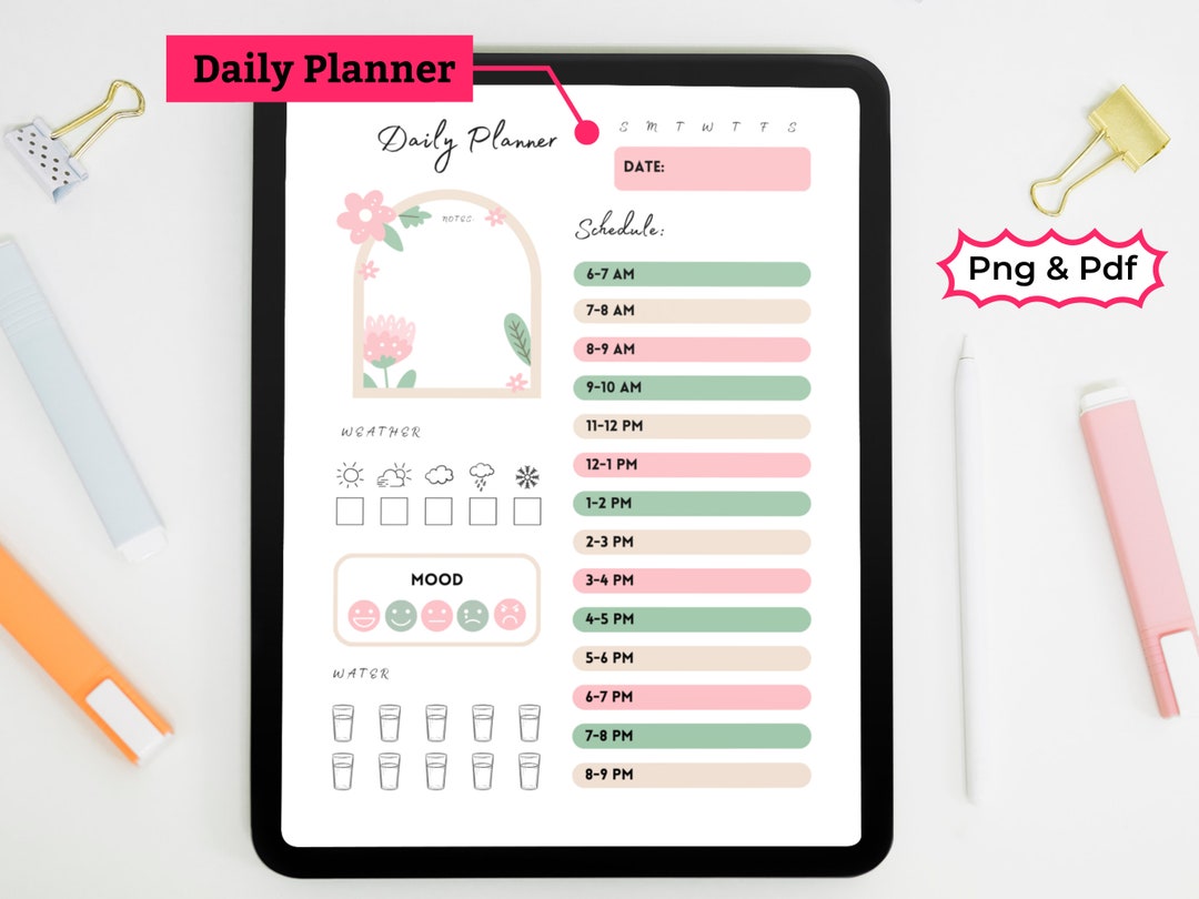 Daily Planner 2023, Daily Planner Template, Daily Digital Planner ...