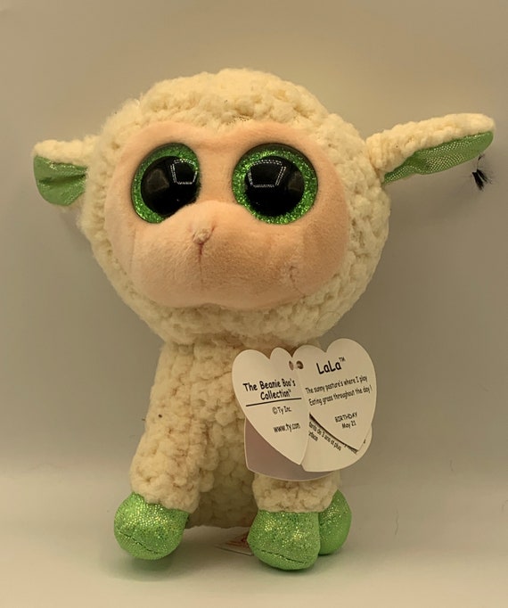 LALA the Lamb Plush With Glitter Eyes 6 Inches Ty Beanie - Etsy