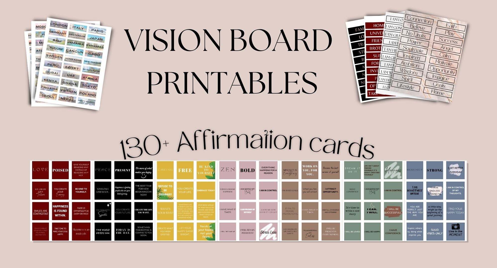 Vision Board Printables | Vision Board Planner | Vision Board Kit ...