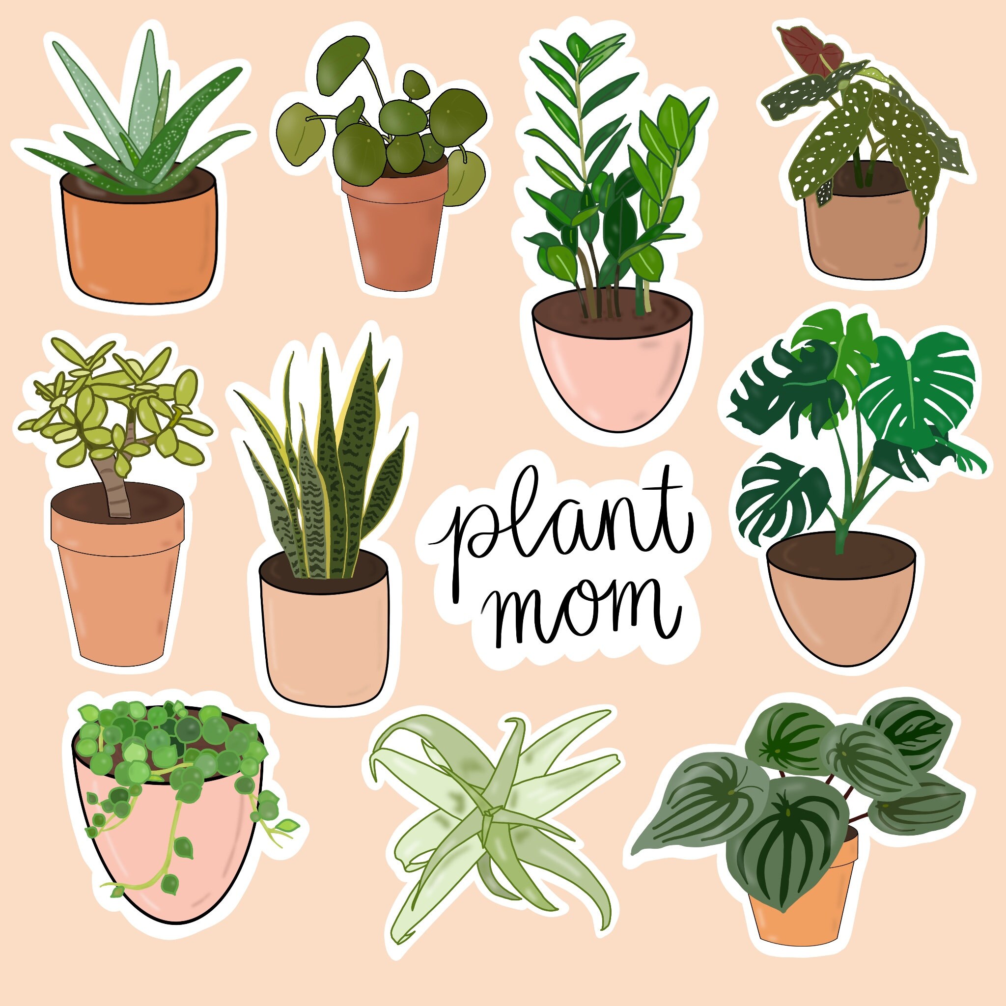 Digital Plant Mom Stickers, Goodnotes Plant Stickers, Planner Stickers ...