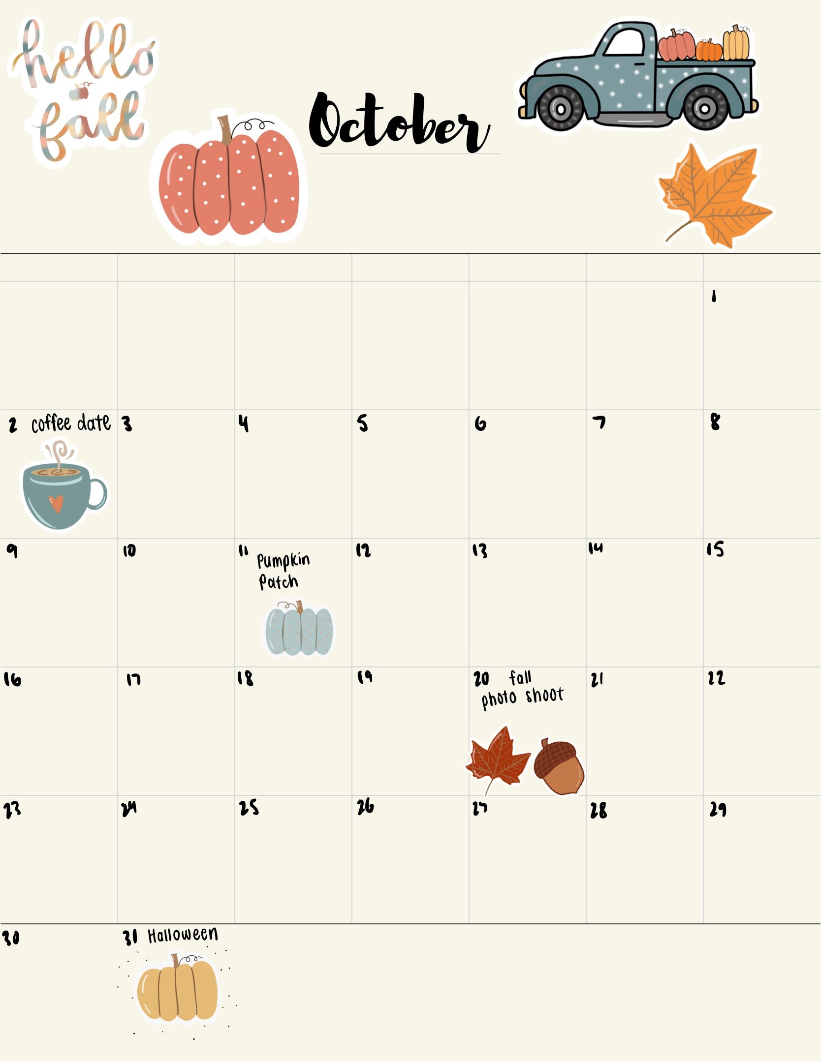 Digital Fall Stickers, Fall Planner Stickers - Etsy