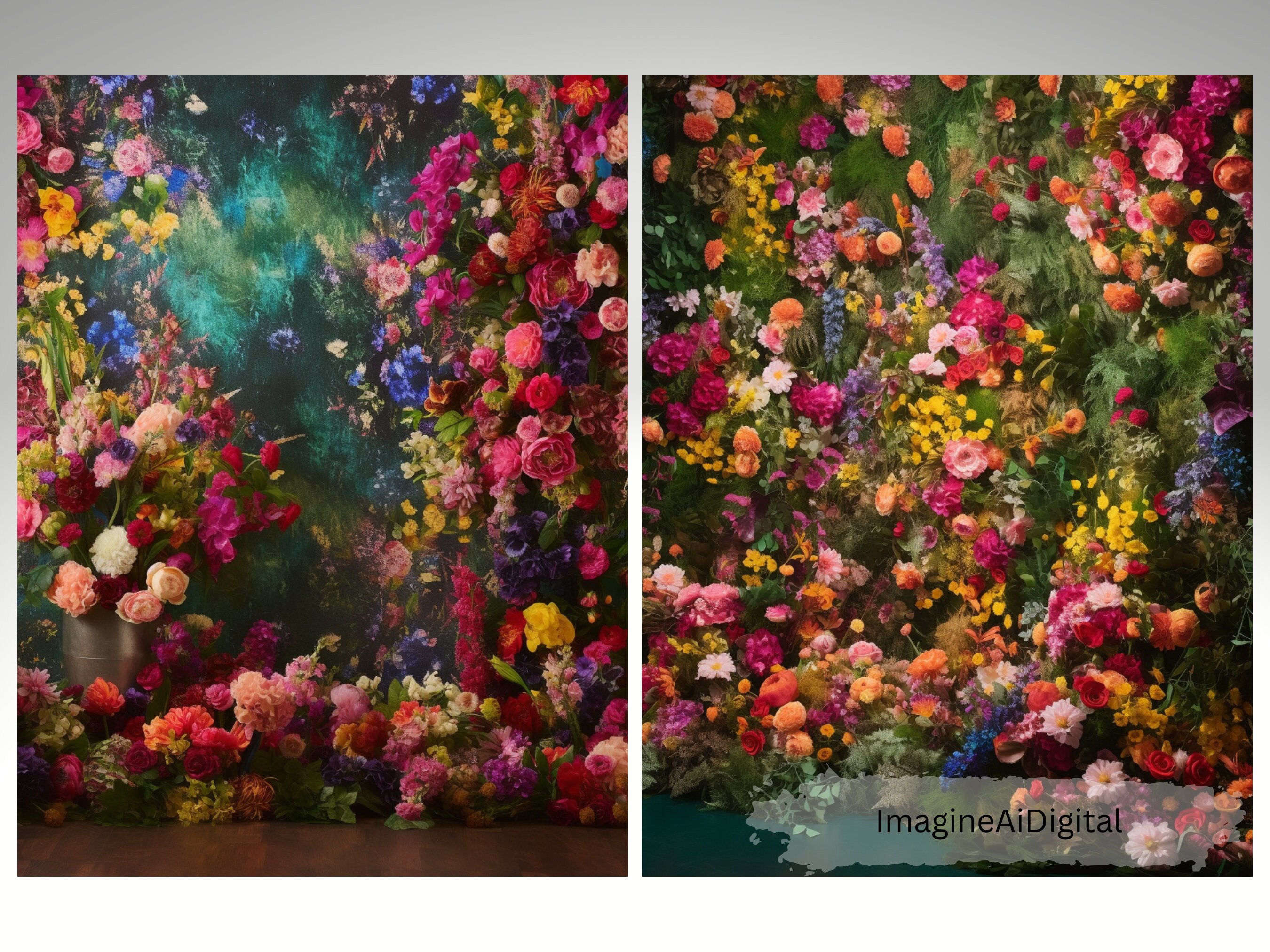 Summer Flowers Digital Background, Qty 10+ Bundle Summer Floral ...