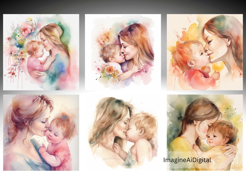 Mother's Love Watercolor PNG Digital Download for Tumblers, Mugs ...