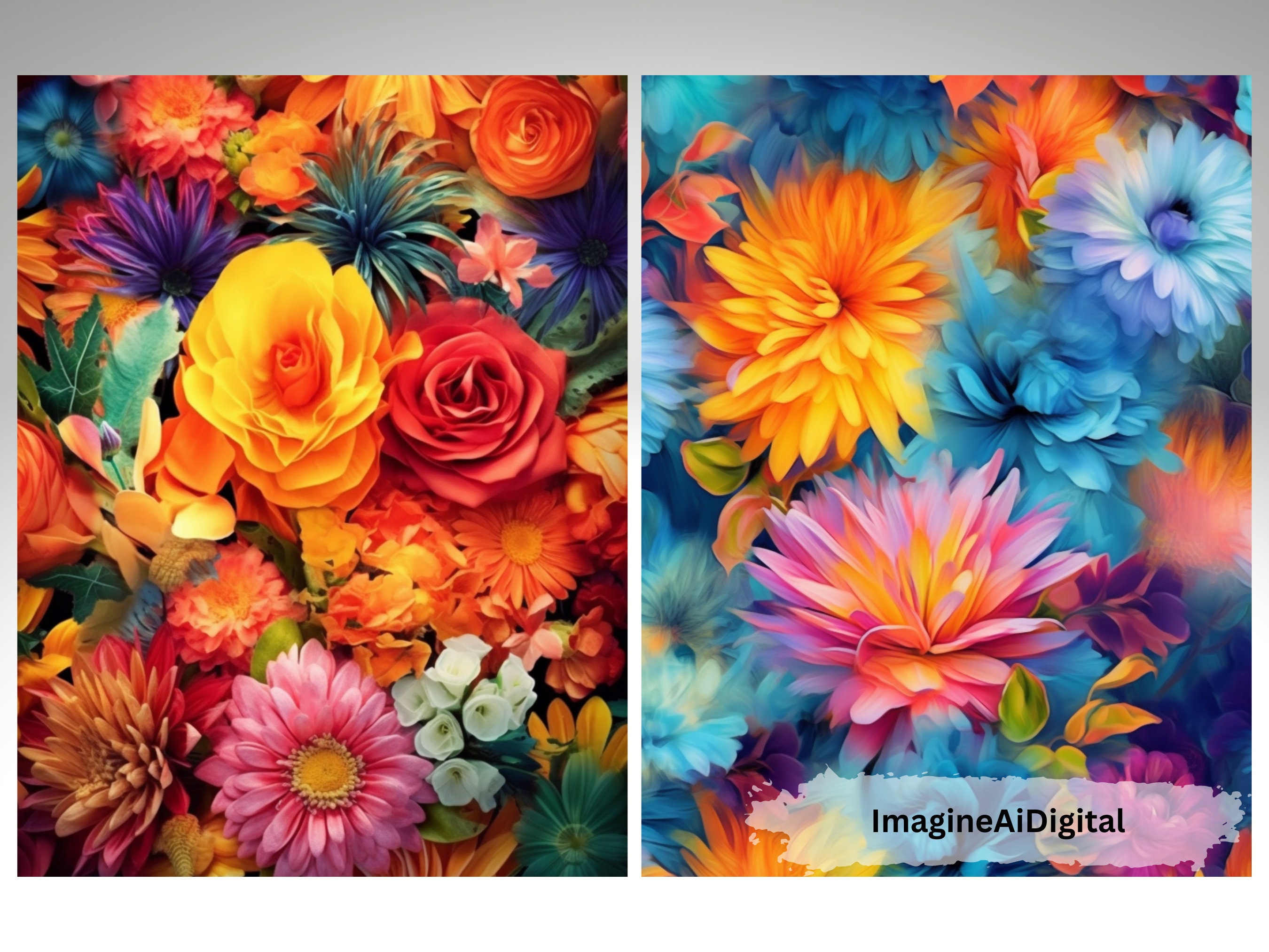 HUGE LOT 70+ Summer Flowers Digital Background, Qty 70+ Bundle Summer ...