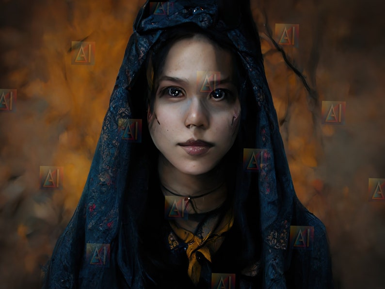 Halloween Witch AI Art Digital Download Lifelike Portrait - Etsy Halloween Witch AI Art Digital Download Lifelike Portrait - Etsy