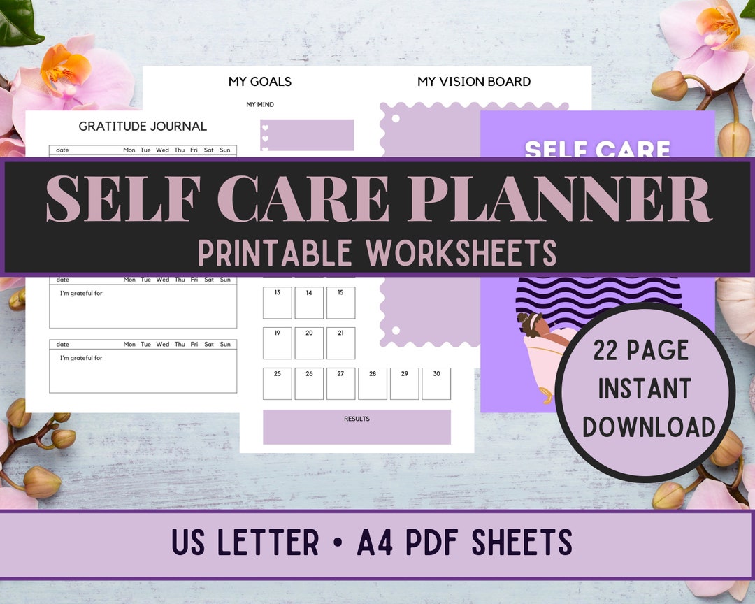 Self Care Planner Printables, Printable Self Care Planner, 2024 Self ...