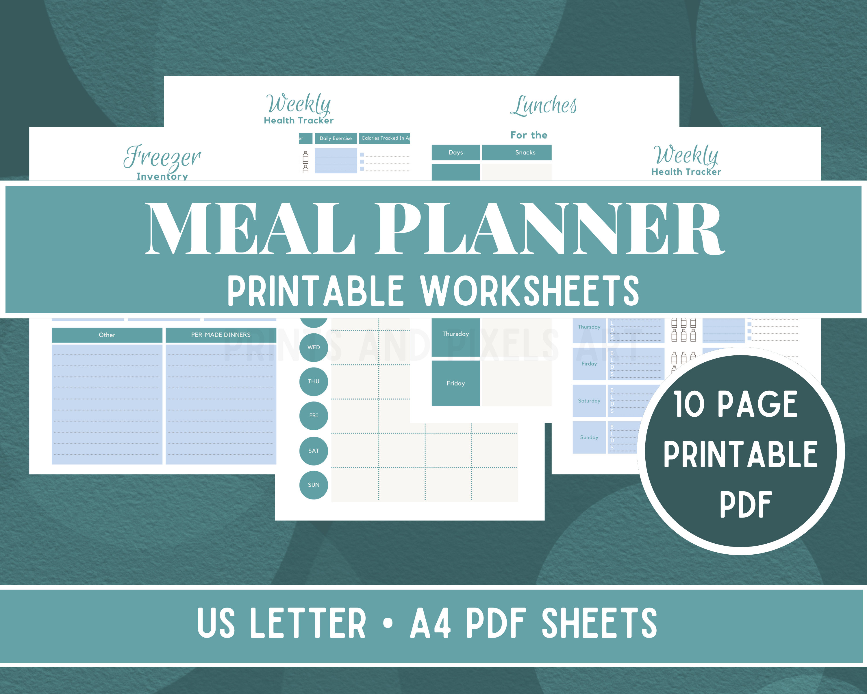 Meal Planning Sheets Printable Weekly Meal Plan Monthly Meal - Etsy