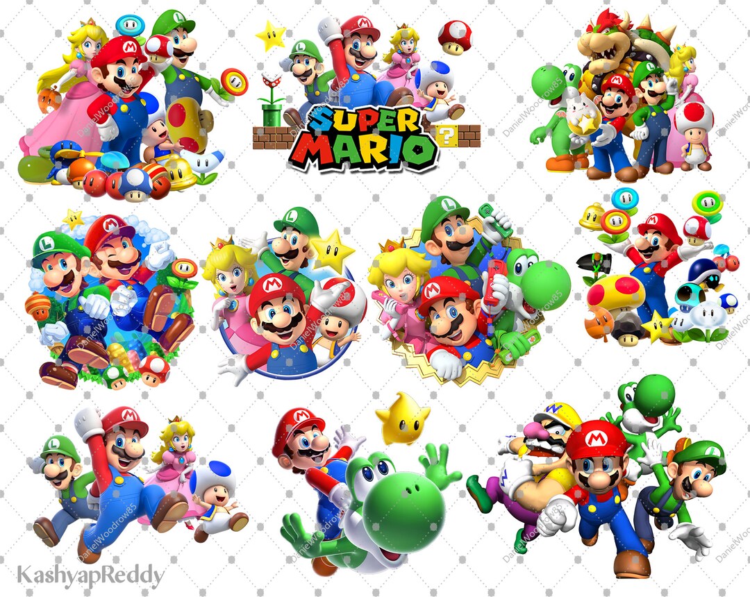 Mario Kart PNG Bundles, Super Mario Clipart, Printable Mario, Digital ...
