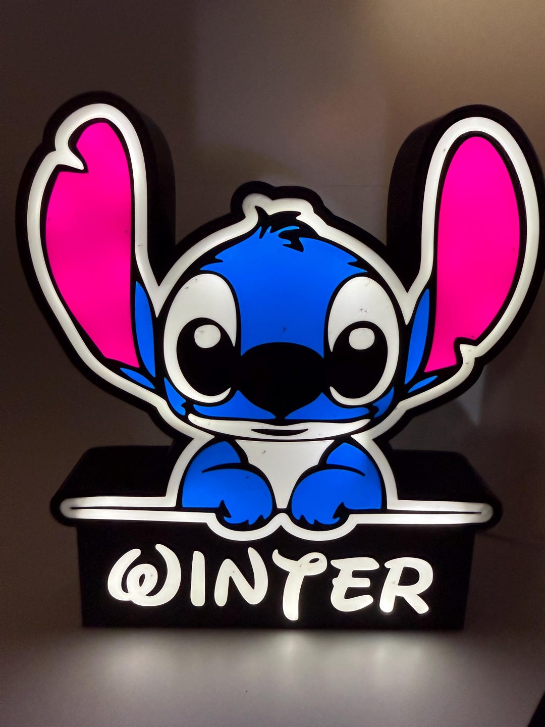 Personalised Stitch LED Light Box Custom Name Night Light, Cute ...