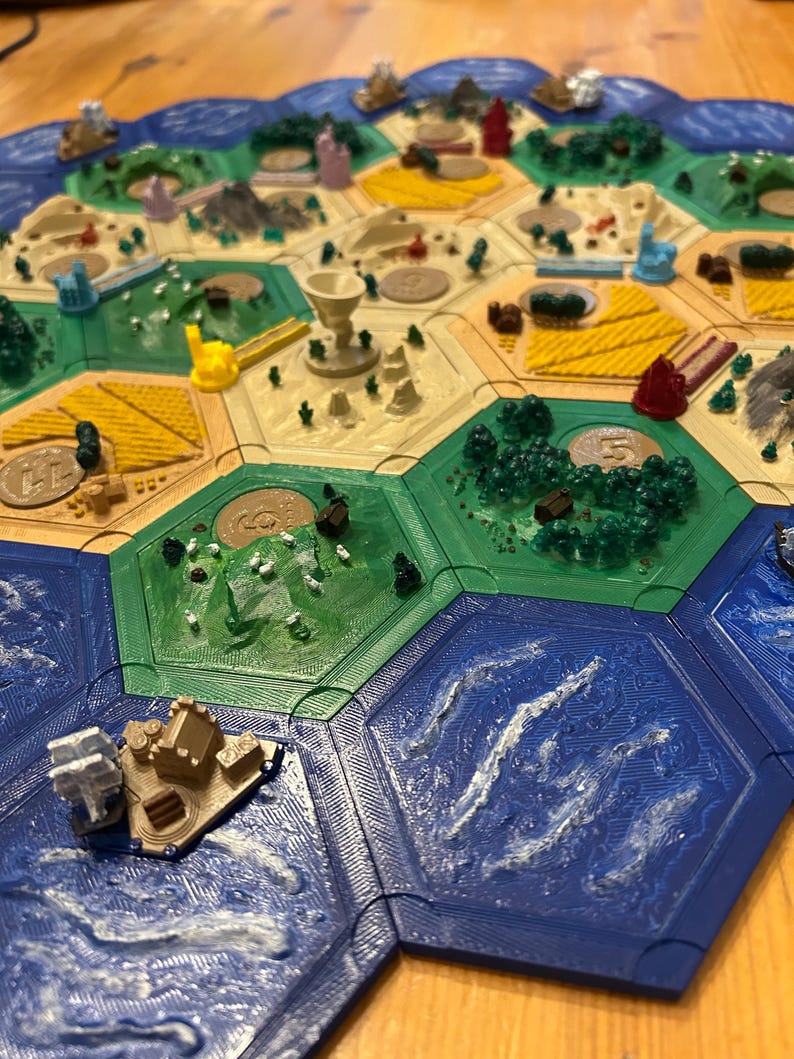 3D Printed Settlers of Catan Set Hand Painted Magnetic - Etsy