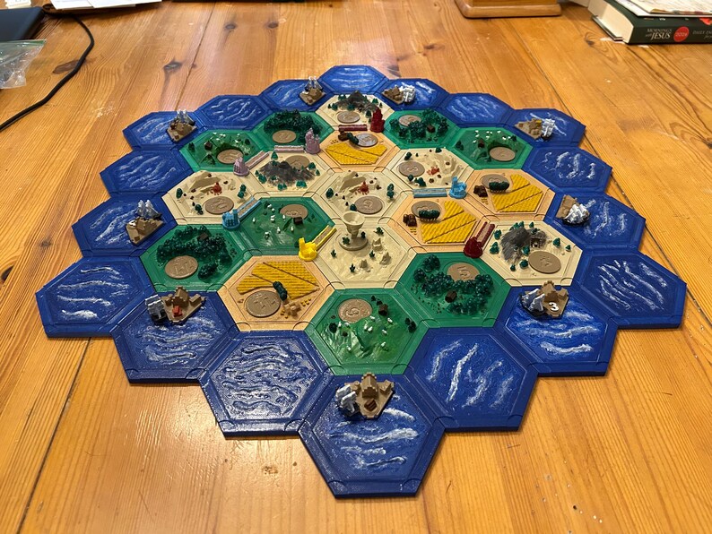 3D Printed Settlers of Catan Set Hand Painted Magnetic - Etsy