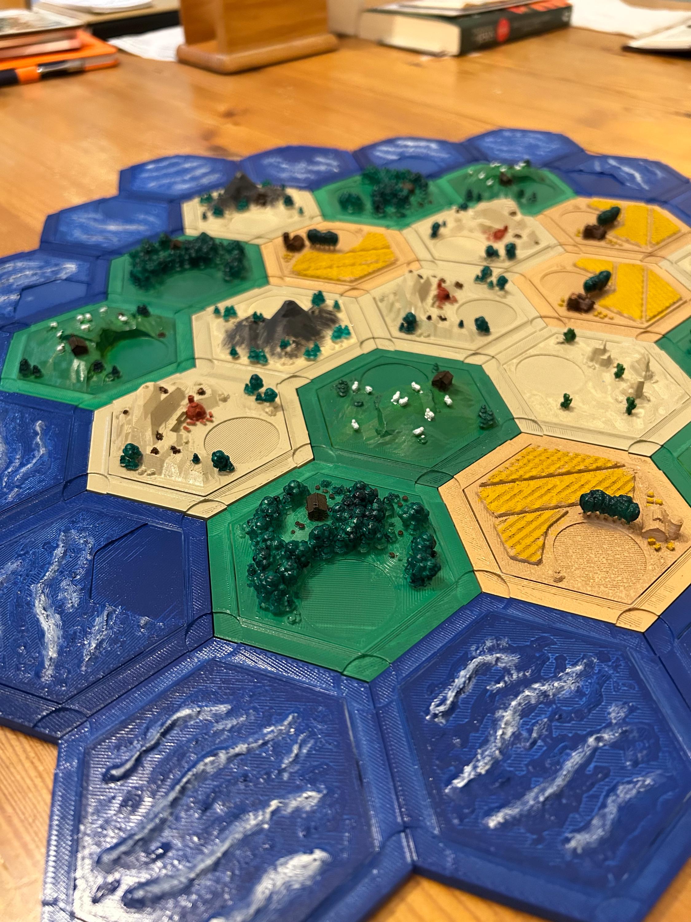 3D Printed Settlers of Catan Set Hand Painted Magnetic - Etsy