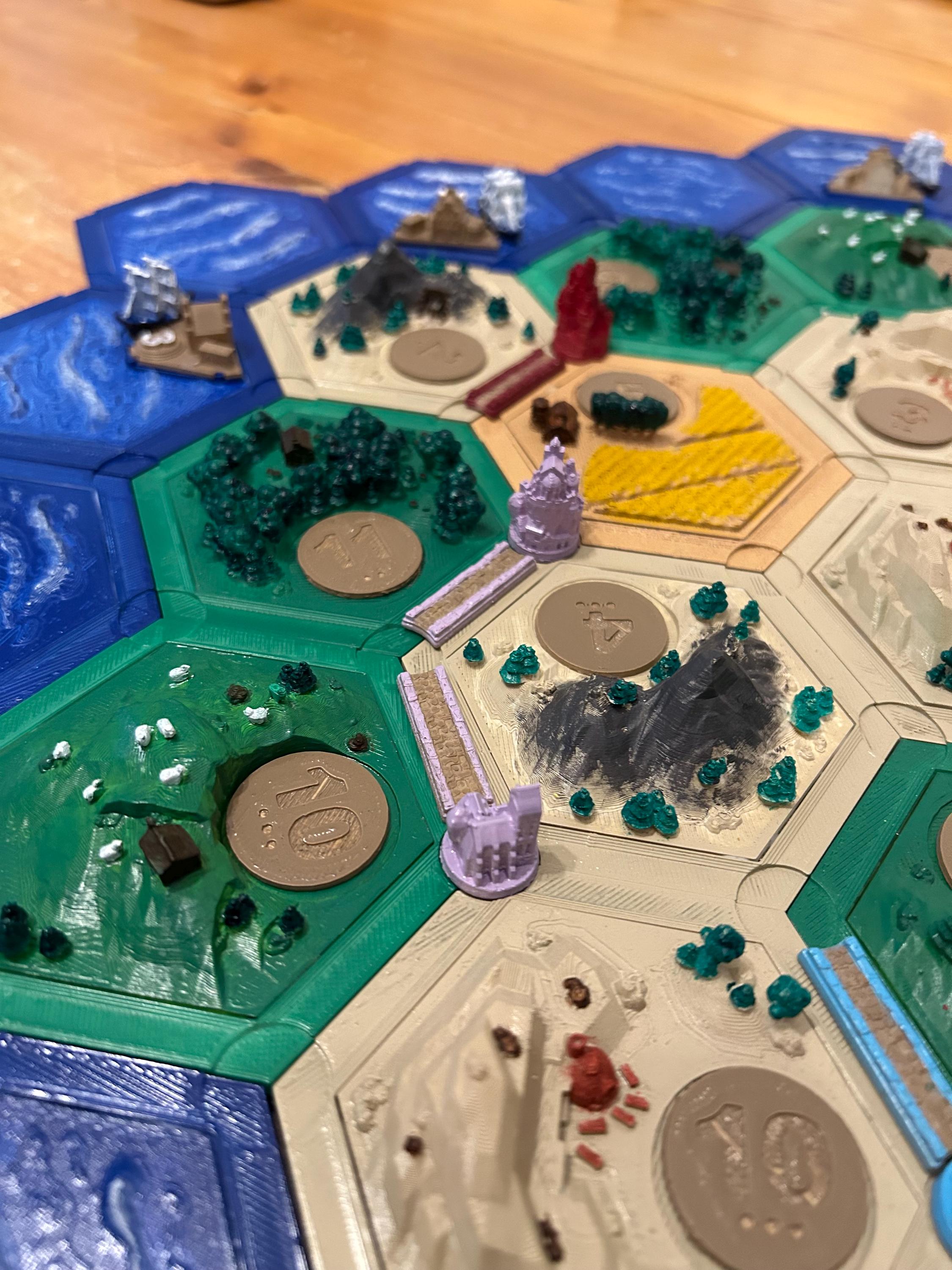 3D Printed Settlers of Catan Set Hand Painted Magnetic - Etsy