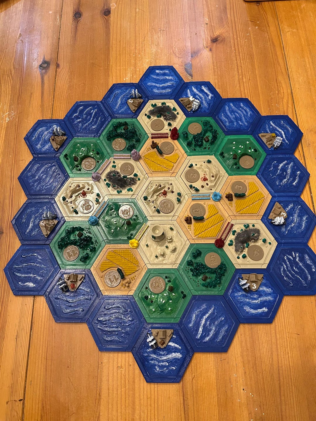 3D Printed Settlers of Catan Set Hand Painted Magnetic - Etsy