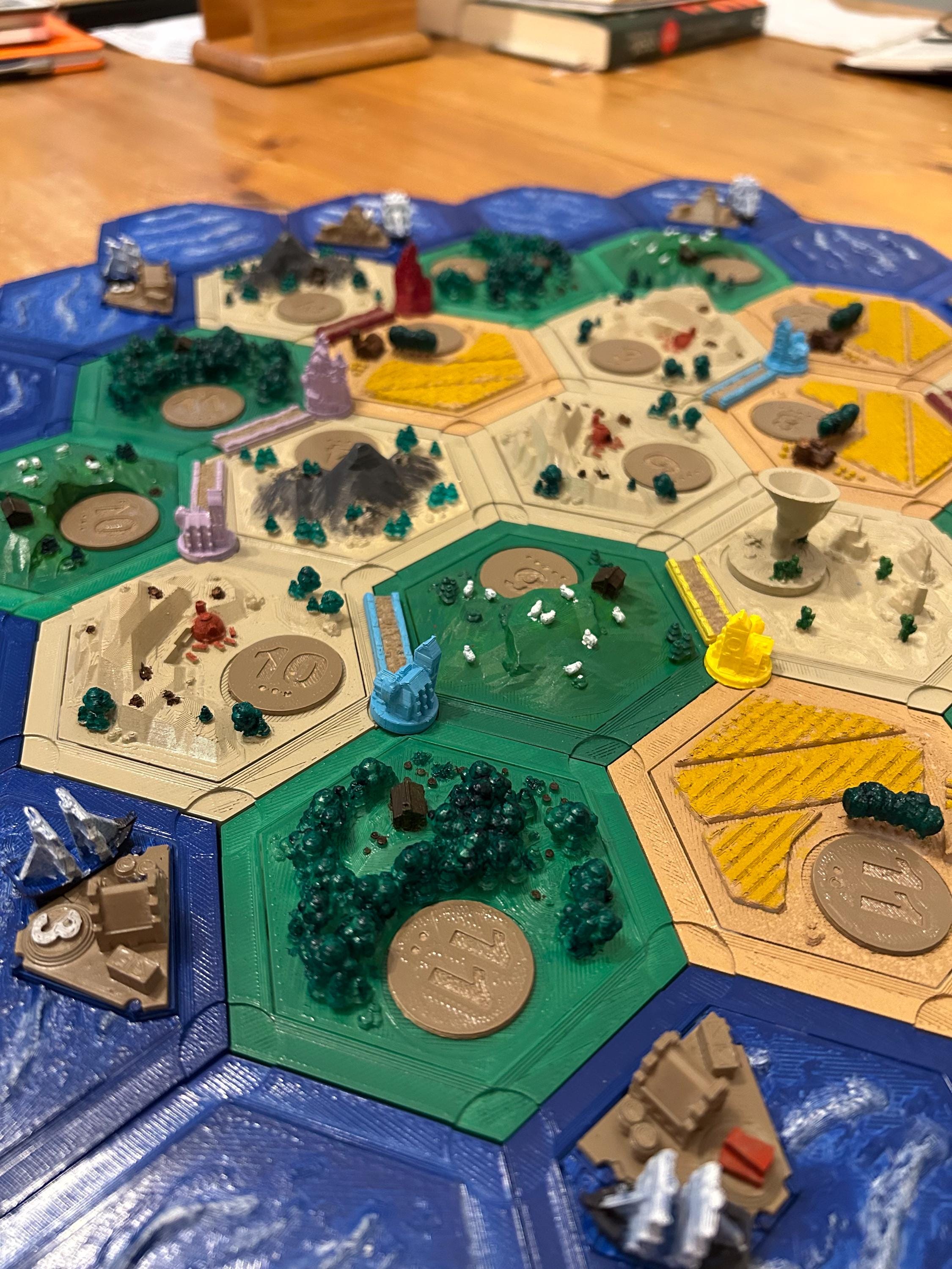 3D Printed Settlers of Catan Set Hand Painted Magnetic - Etsy
