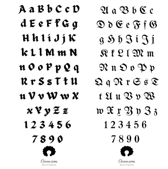 Gothic Letters Waterslide Decals - Etsy