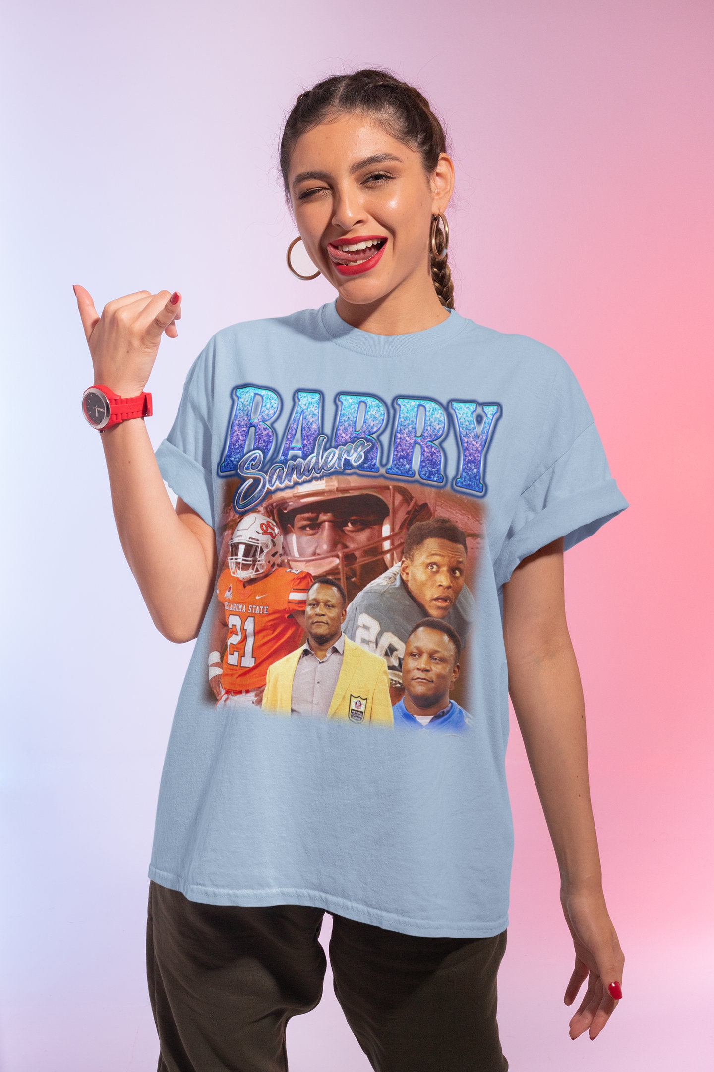 Barry Sanders Vintage Unisex Shirt, Vintage Barry Sanders Tshirt for ...
