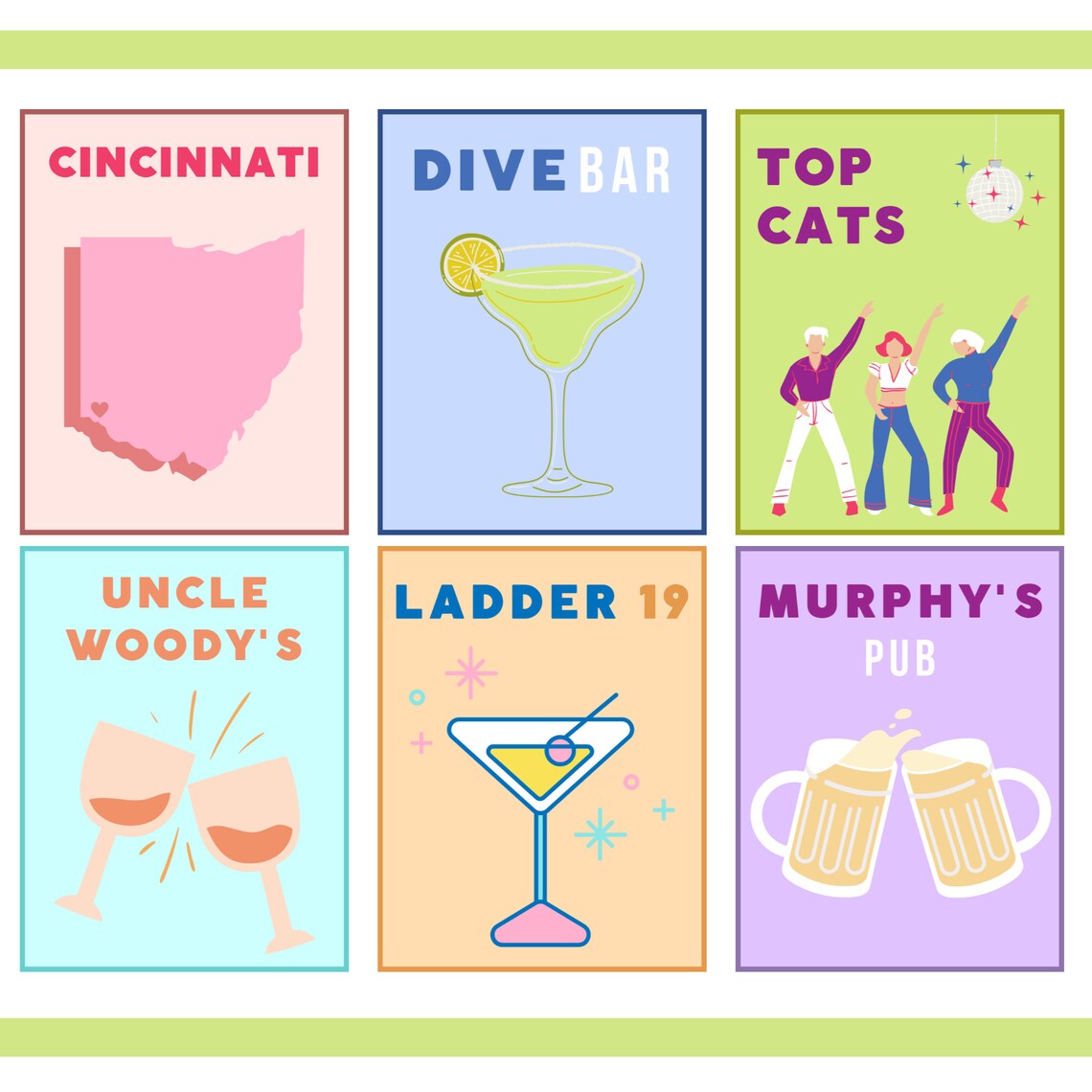 University of Cincinnati Posters Wall Art Prints Set of 6 - Etsy