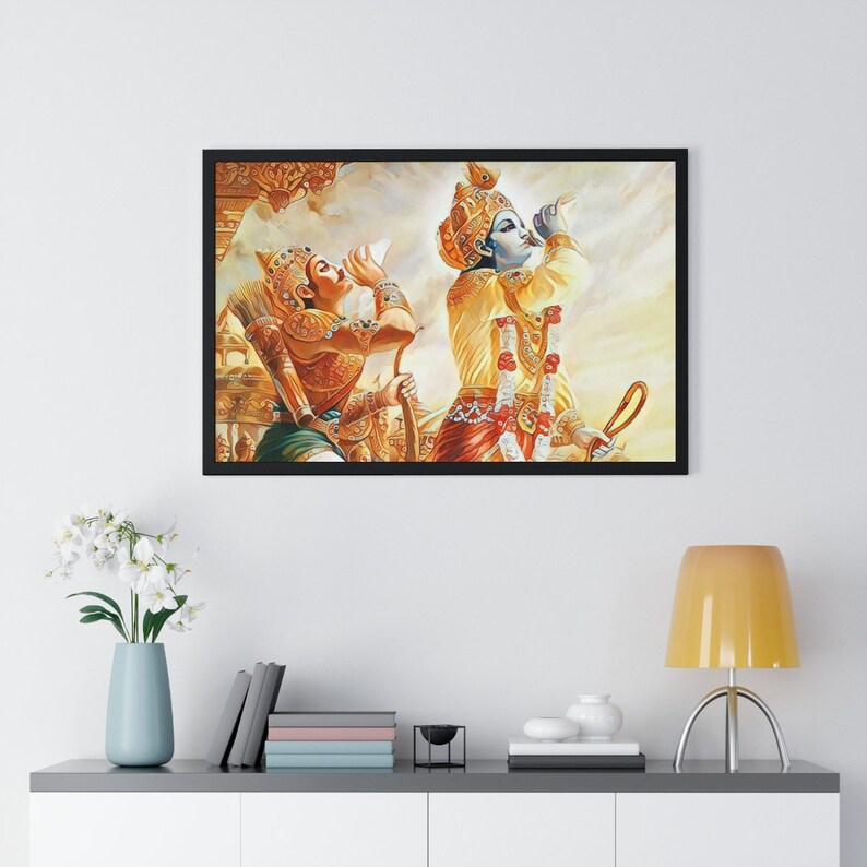 Lord Krishna Arjun Mahabharata Poster Art Print Home - Etsy Lord Krishna Arjun Mahabharata Poster Art Print Home - Etsy