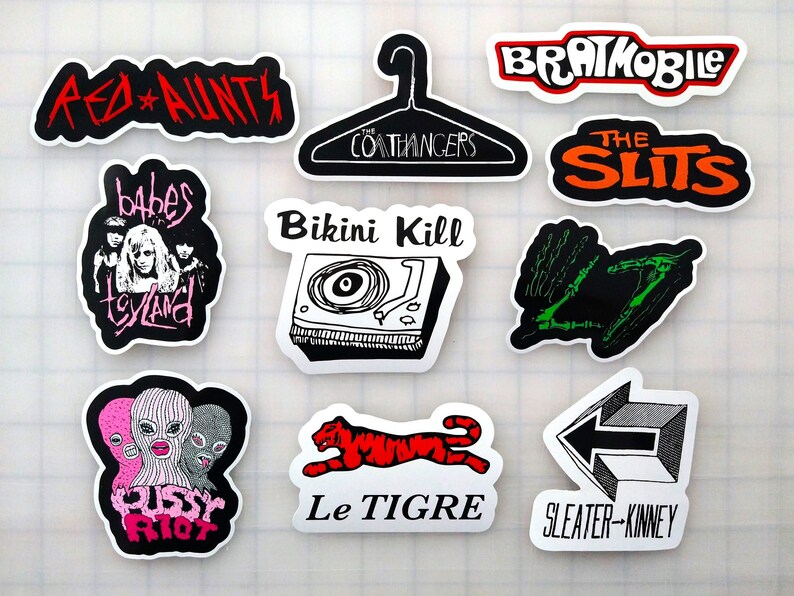 Riot Grrrl Punk Sticker Pack 10 Stickers SET 1 - Etsy