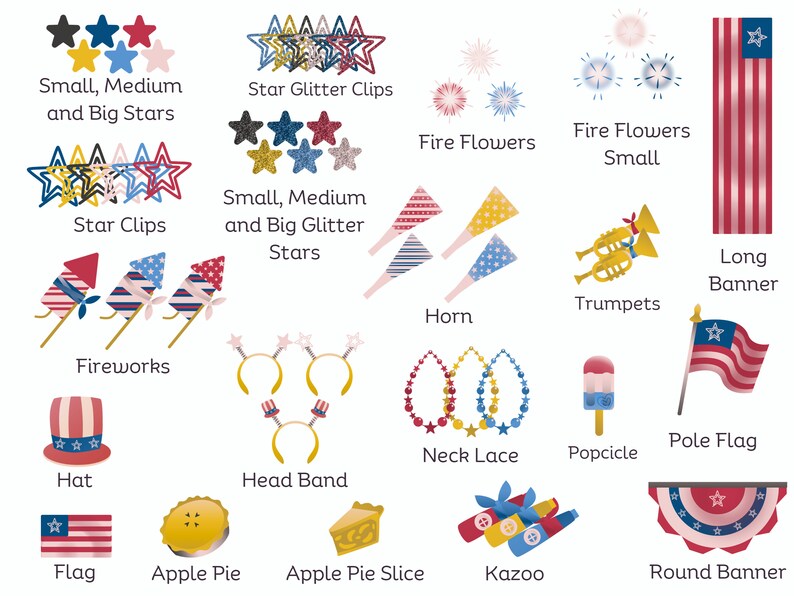 4th July Clipart Mega Bundle, Stars and Stripes Digital Download ...