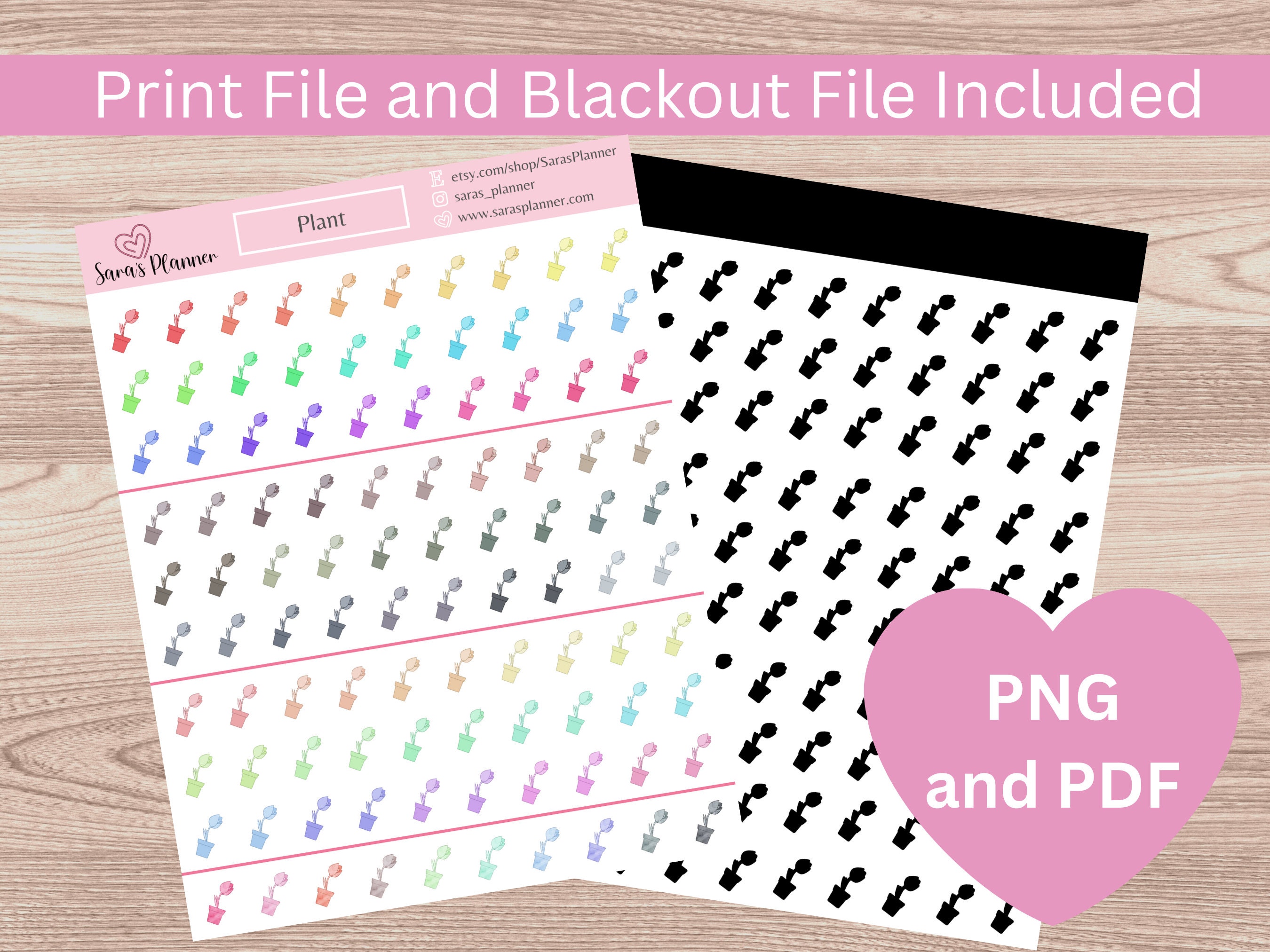 Printable Plant Planner Stickers, Instant Download Functional Planner ...