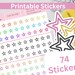 Printable Cute Star Clip Planner Stickers, Instant Download Functional ...