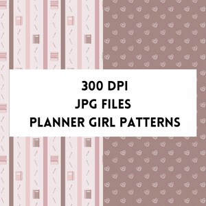 Planner Addict Digital Paper Bundle, Planner Girl Pattern, Planner ...
