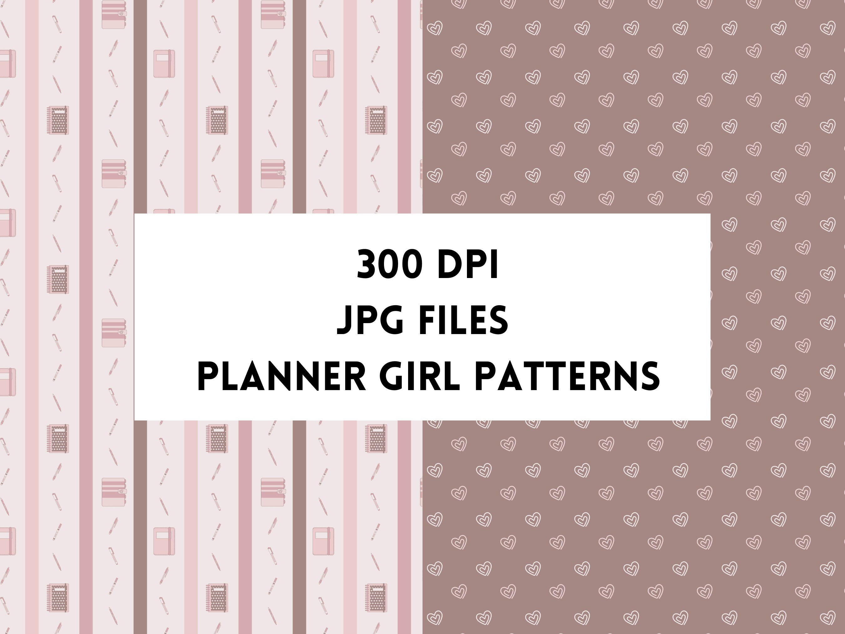 Planner Addict Digital Paper Bundle, Planner Girl Pattern, Planner ...