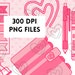 Pink Planner Clipart Bundle, Pink Pen Clipart, Planner PNG Bundle ...