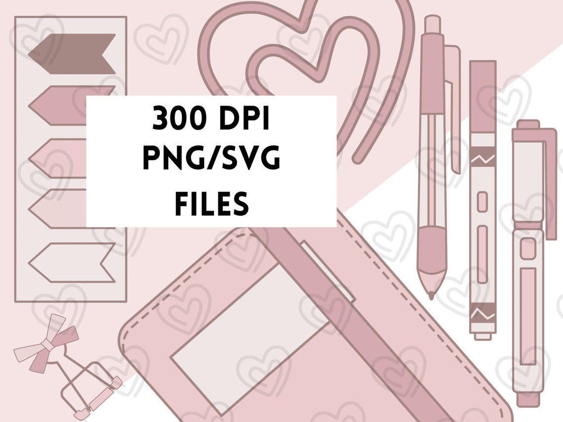 Peach Planner Clipart Bundle, Peach Pen Clipart, Planner PNG Bundle ...