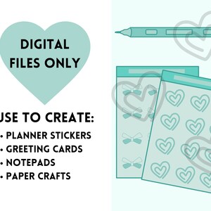 Mint Planner Clipart Bundle, Mint Pen Clipart, Planner PNG Bundle ...