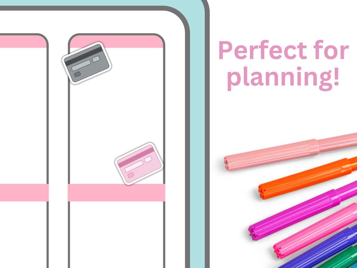 Printable Cute Credit Card Planner Stickers, Instant Download ...