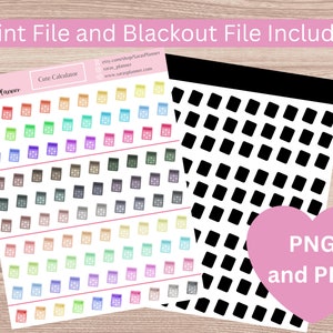 Printable Cute Calculator Planner Stickers, Instant Download Functional ...