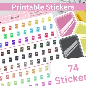 Printable Cute Cell Planner Stickers, Instant Download Functional ...