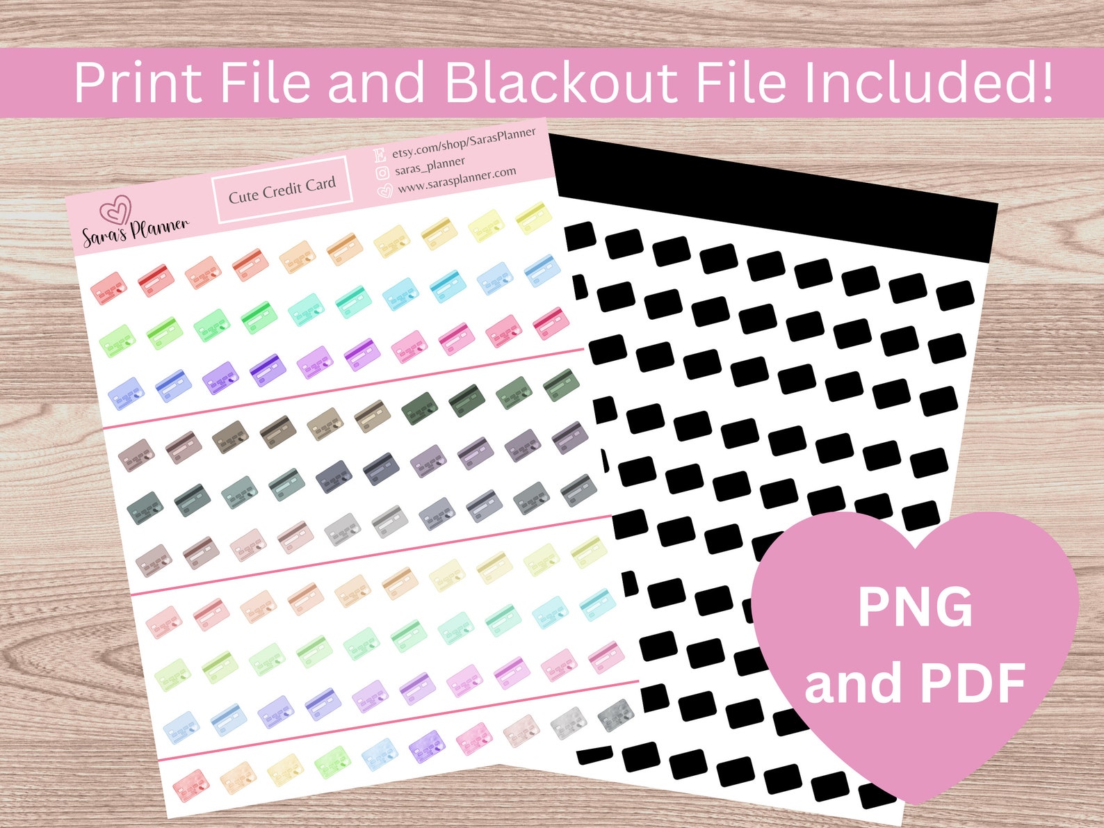 Printable Cute Credit Card Planner Stickers, Instant Download ...