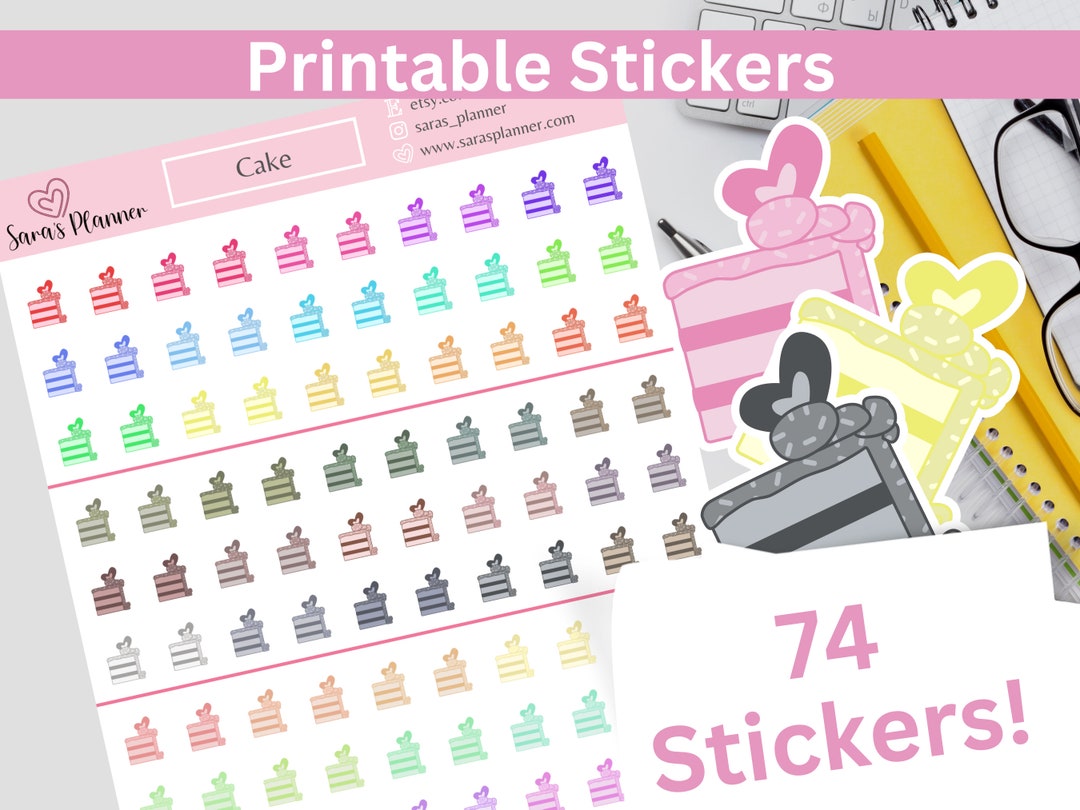 Printable Cake Planner Stickers, Instant Download Functional Planner ...