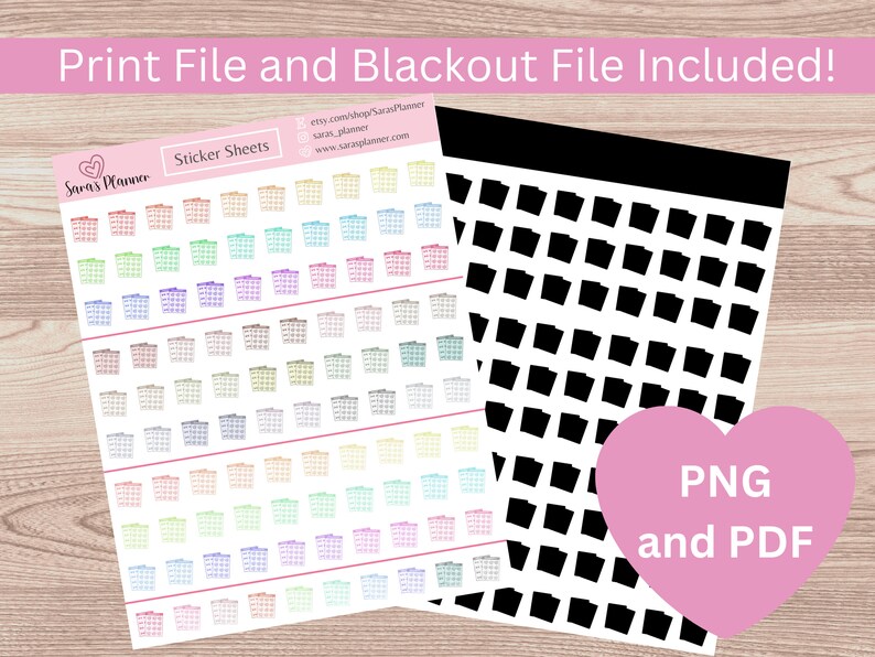 Printable Sticker Sheet Stickers, Instant Download Functional Planner ...