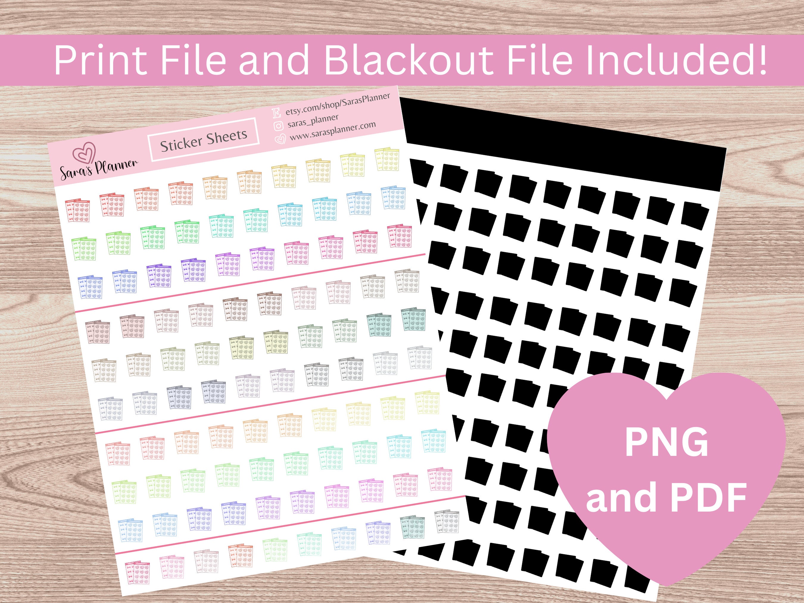 Printable Sticker Sheet Stickers, Instant Download Functional Planner 