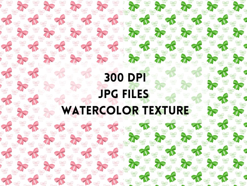 Bright Bow Digital Paper Pack, 100 Pieces Pastel Bow Background Digital ...