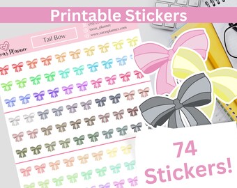 Printable Cute Star Clip Planner Stickers, Instant Download Functional ...