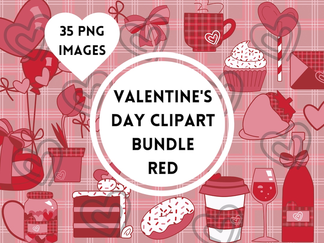 Valentine's Day PNG Clipart Bundle, Valentine's Sweets Clipart, Heart ...