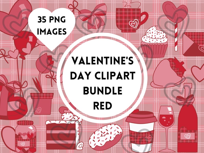 Valentine's Day PNG Clipart Bundle, Valentine's Sweets Clipart, Heart ...